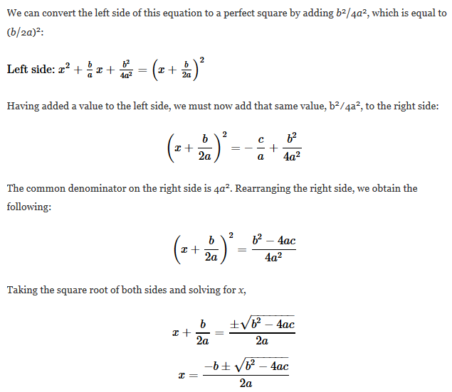 CHM1 ES: The Quadratic Formula Collection