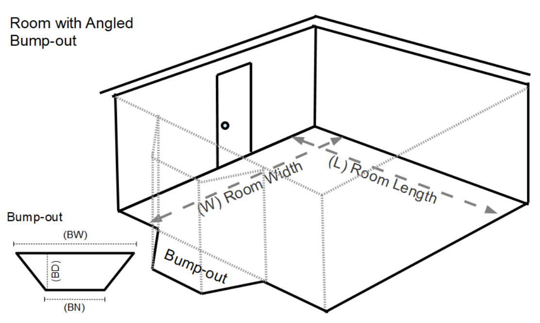 Number of Tiles (Linoleum/ Vinyl) for Room with Squared Bump-out
