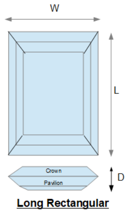 Long Rectangular Cut Gem Weight